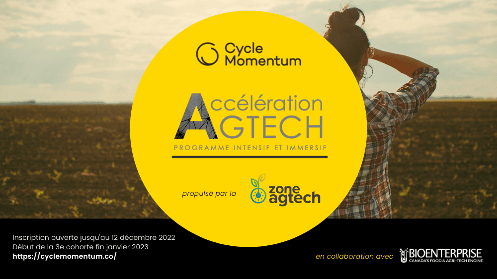 La zone agtech et cycle momentum annoncent la 3e édition du programme d’accélération 100% dédié ...